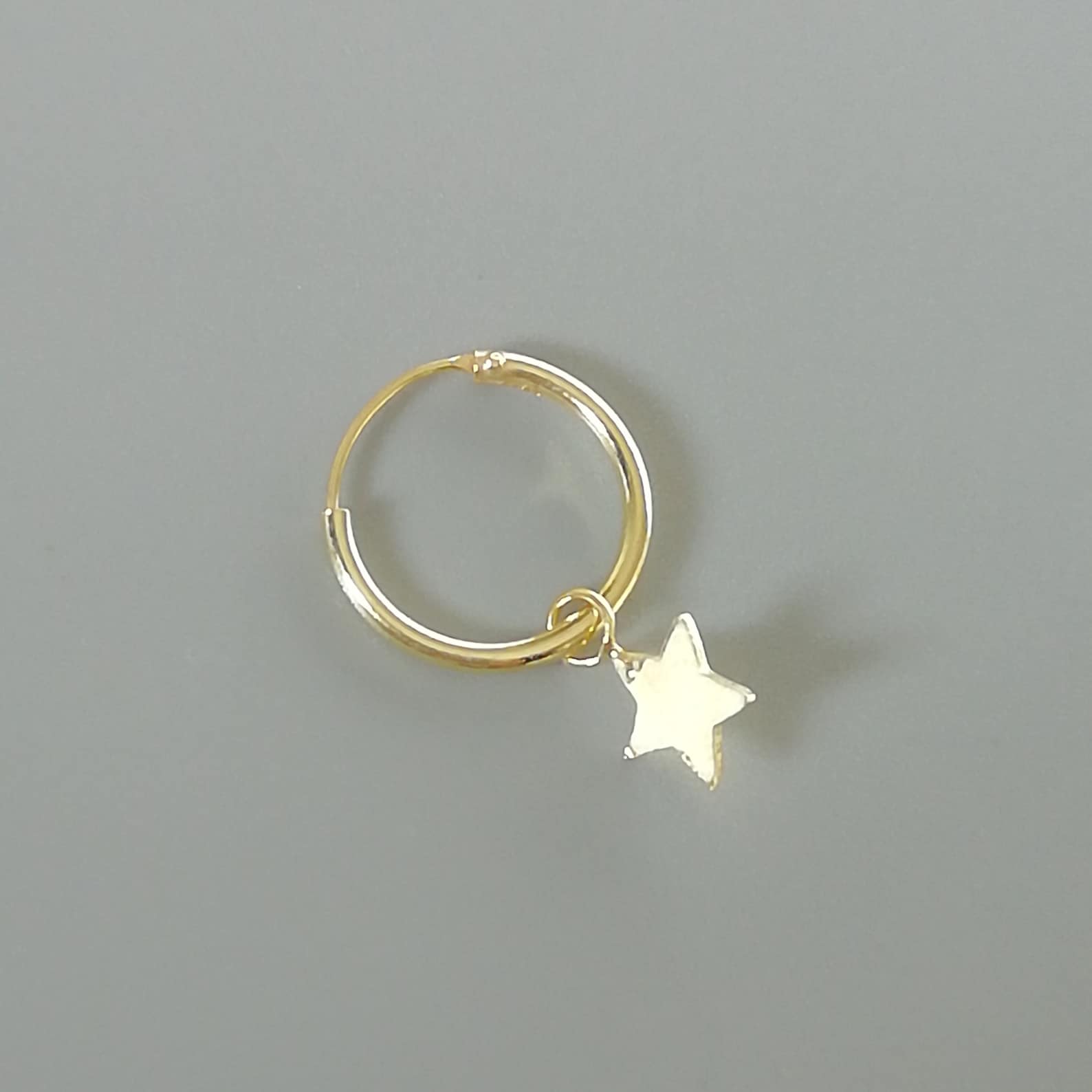 Gold dipped star charm hoops 12 mm hoop earrings | Etsy