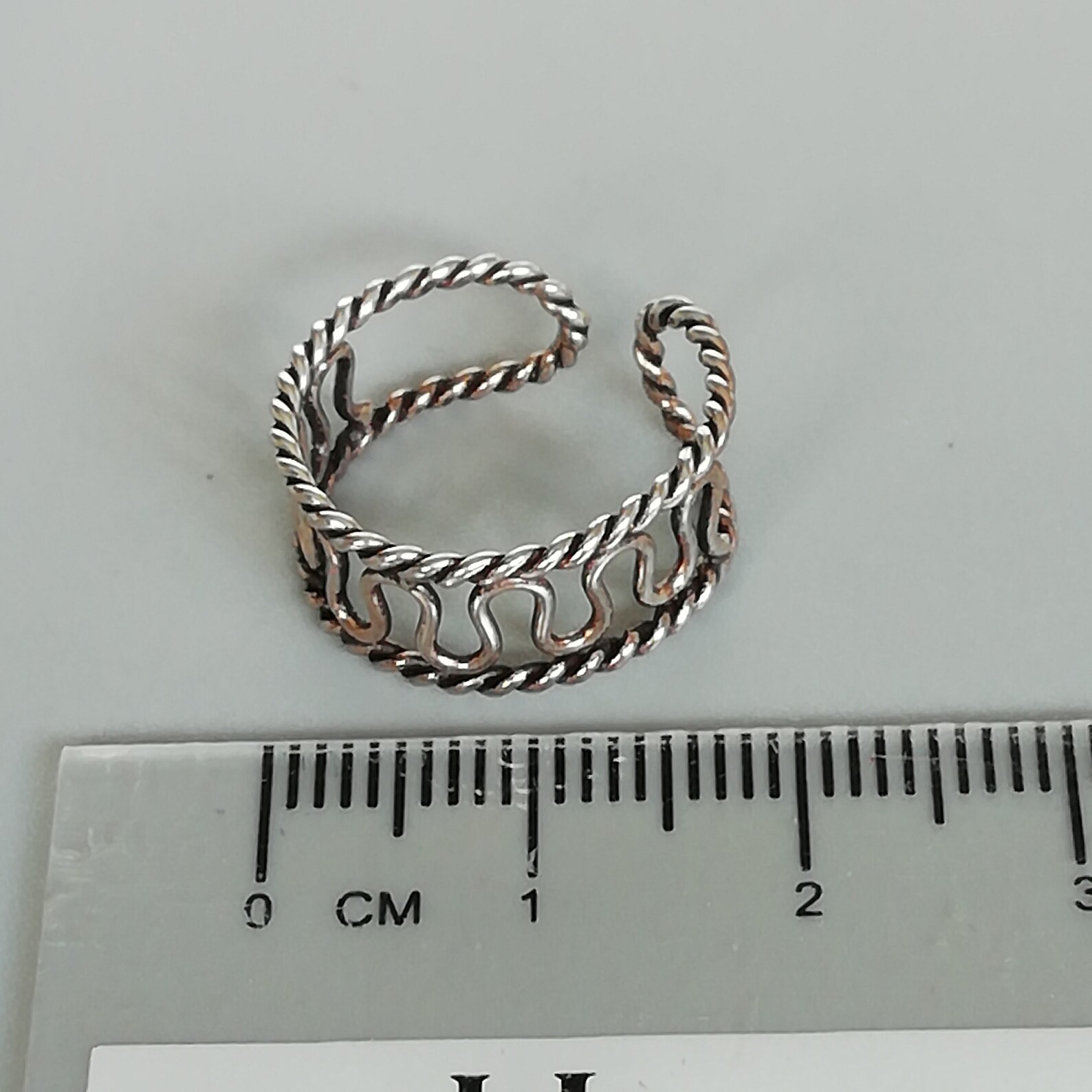 Oxidized Silver Wave Toe Ring | Sterling Silver Toe Band | Free Size ...