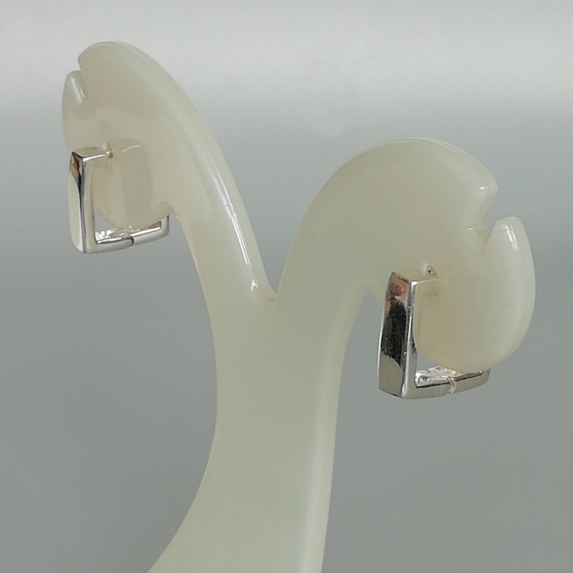 Sterling silver square hoops Hinged hoops Minimalist | Etsy