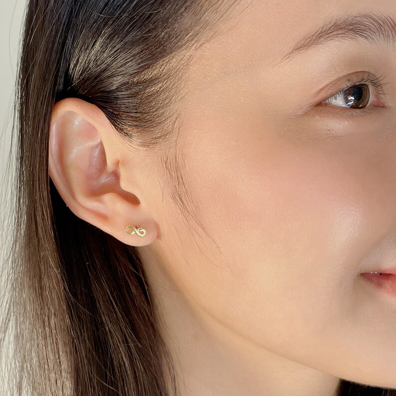 Gold Infinity Studs Gold Plated Ear Stud Cartilage - Etsy
