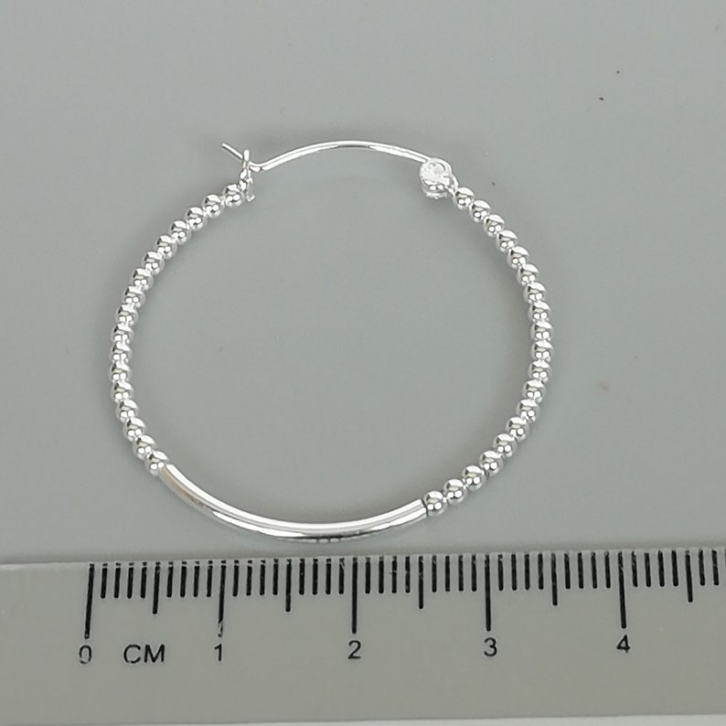 Silver Ball Hoops 35 Mm Silver Hoops Ear Hoops Ear - Etsy