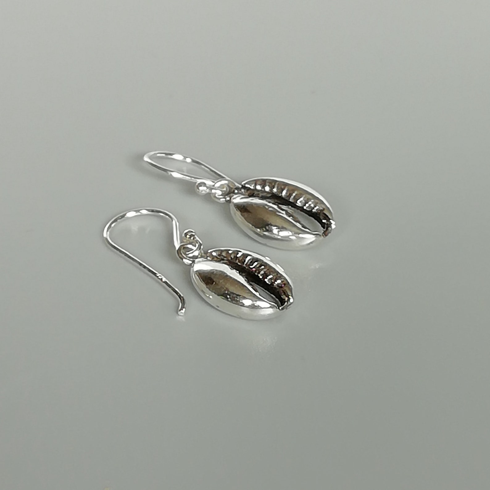 Cowrie Shell Earring | Silver Shell Ear Danglers |cowrie Shell Charm ...