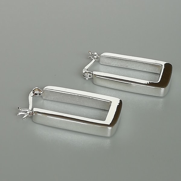 Rectangle Hoops - Etsy