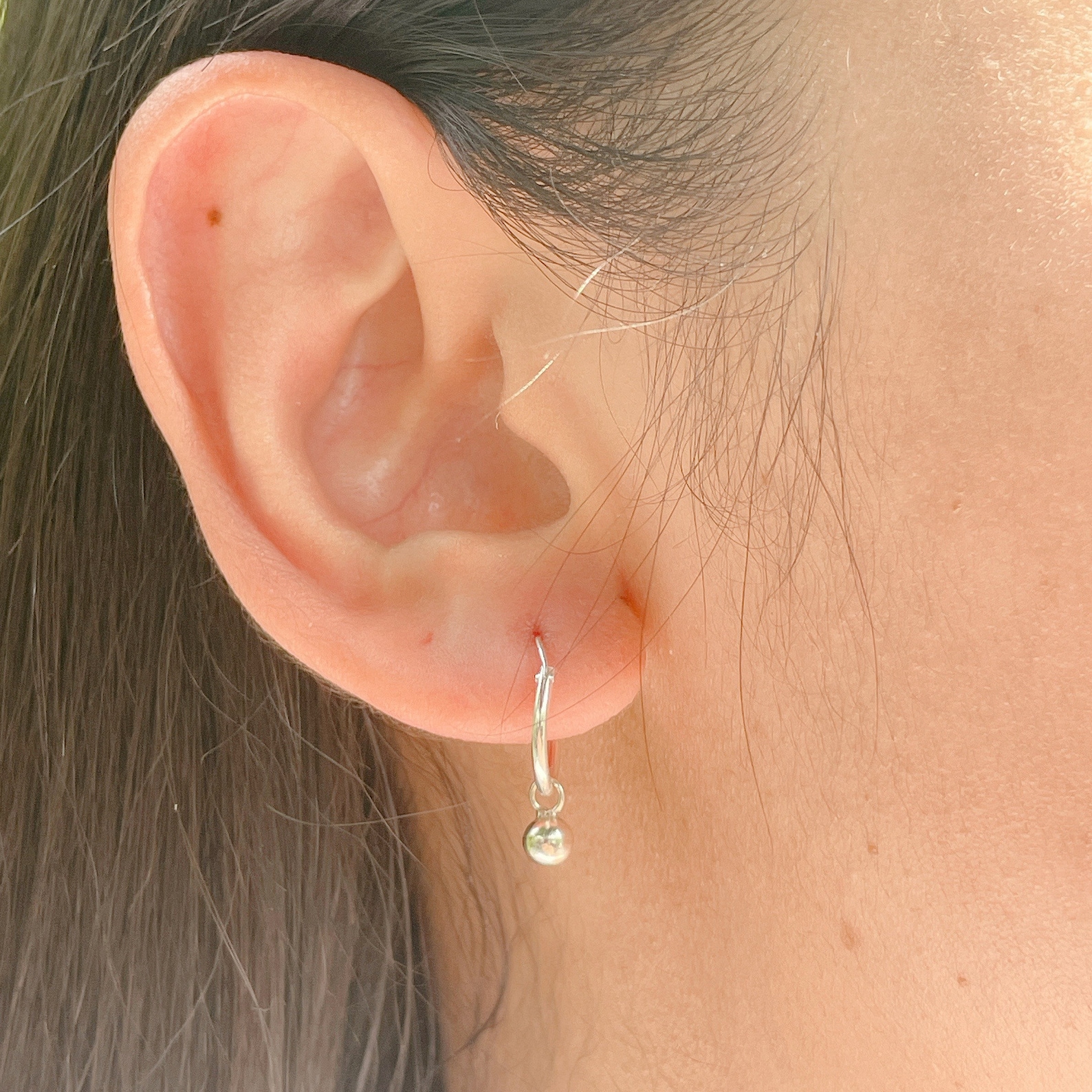 Silver Ball Hoops Sterling Silver Hoops 12 Mm Hoop - Etsy