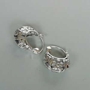 Sterling Silver Filigree Hoops Turkish Hoops Bohemian - Etsy