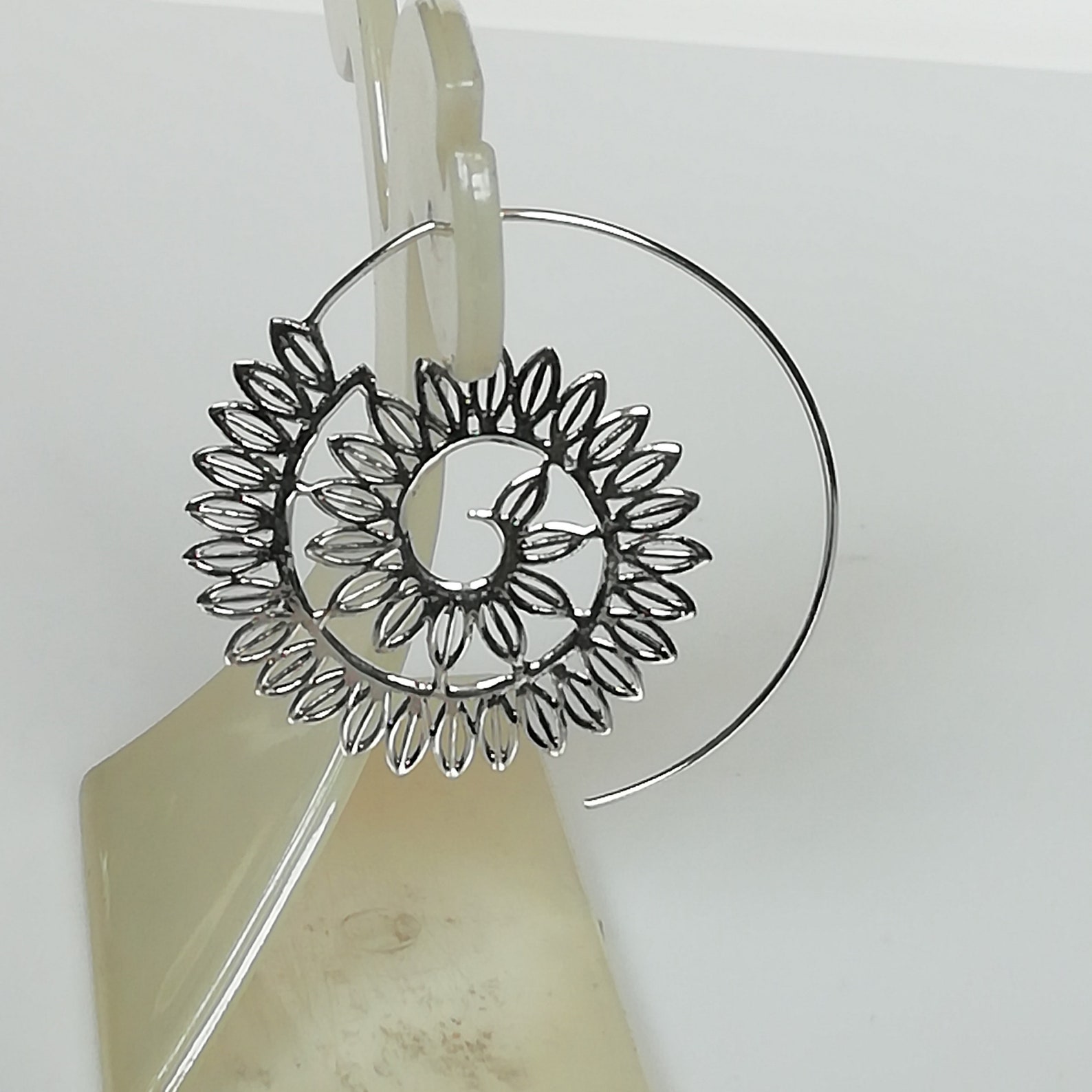 Sterling Silver Spiral Hoops Egyptian Hoops Bohemian Hoops - Etsy