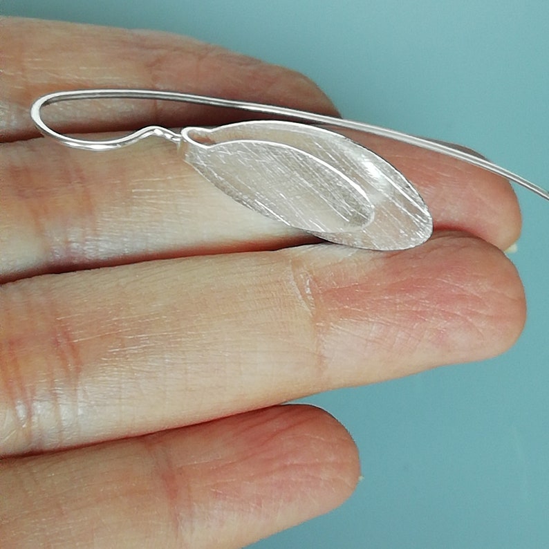 Long leaf ear danglers Long hook earrings Two leaves | Etsy