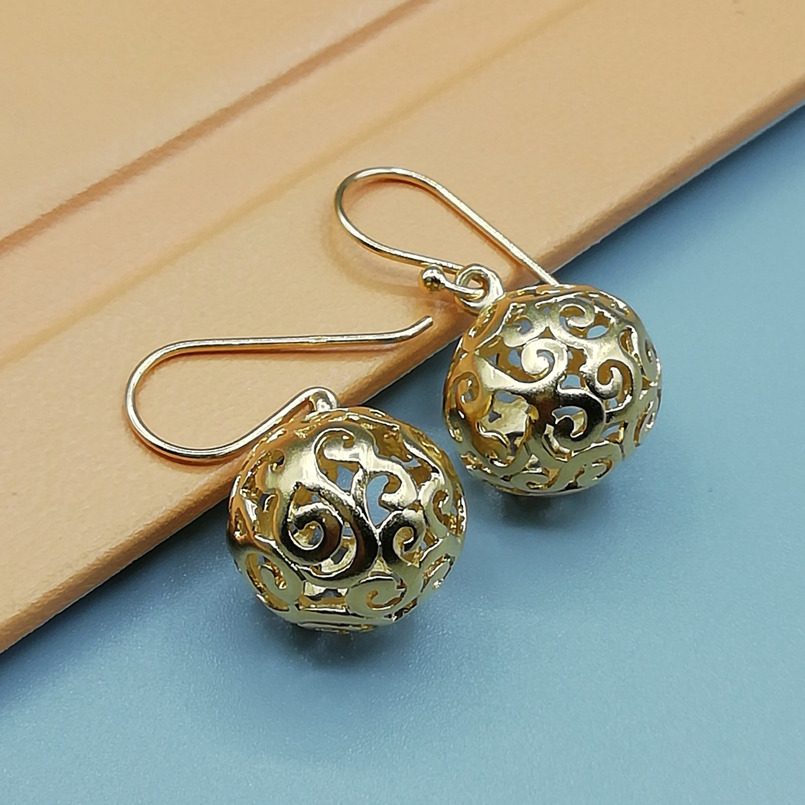 Filigreed Ball Ear Danglers | Gold Plated Earrings | Christmas Gifts ...