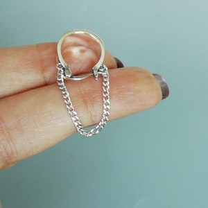 Sterling Silver Chain Hoops Long Chain Hoops Minimalist - Etsy