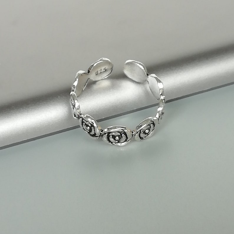 Sterling Silver Roses Toe Ring | Bohemian Toe Ring | Silver Body ...