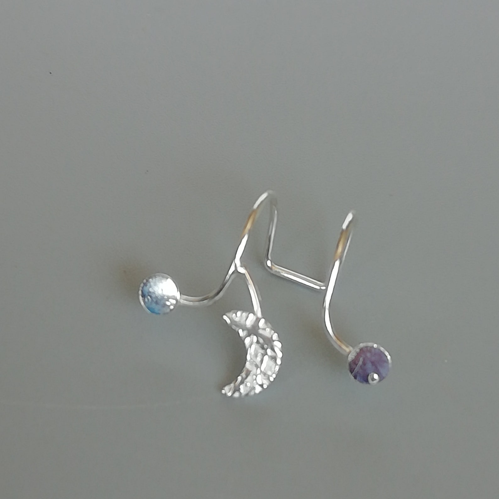 Celestial Silver Ear Cuff Moon Phase Ear Cuff No Piercing | Etsy