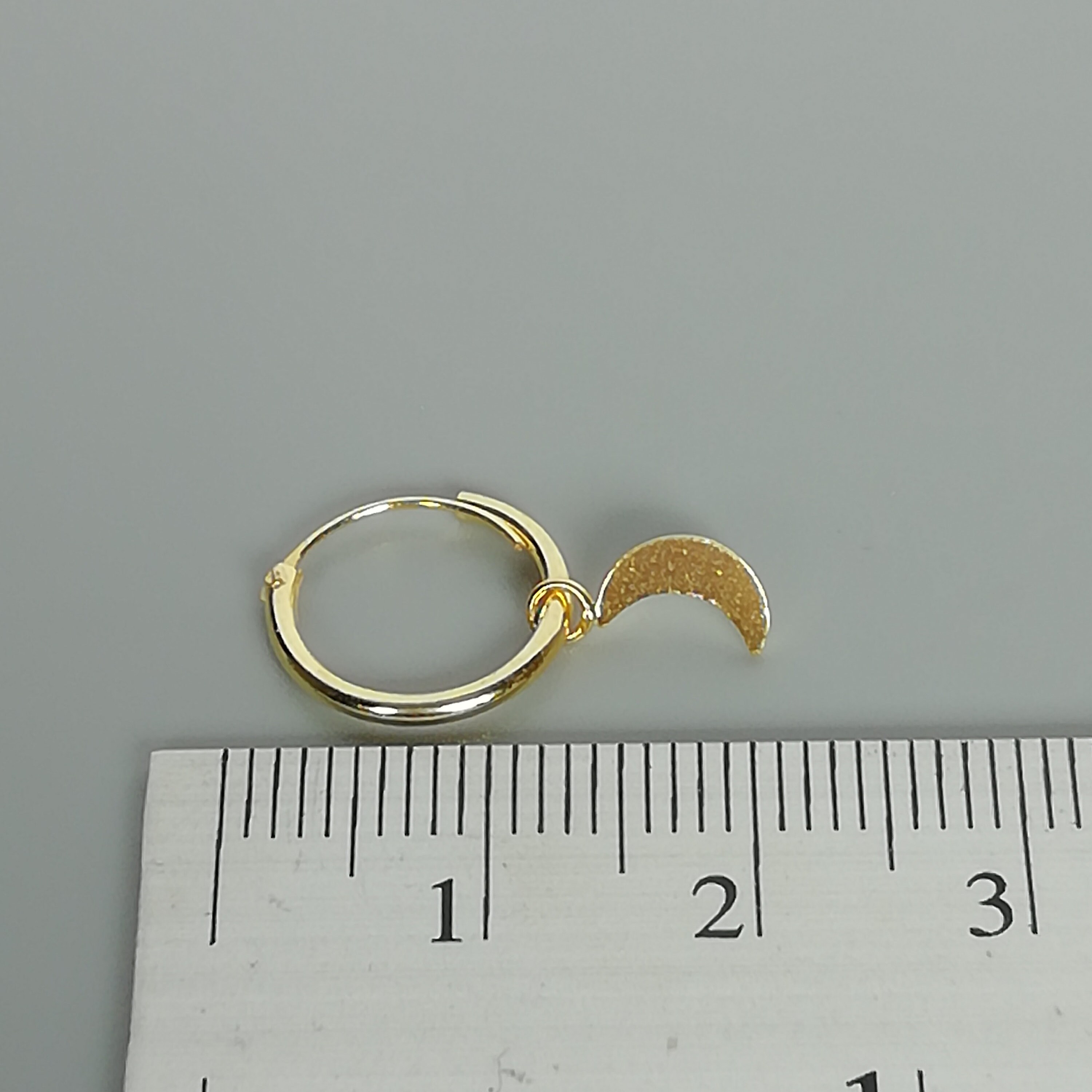 Crescent moon hoops Gold dipped moon charm hoops Celestial | Etsy