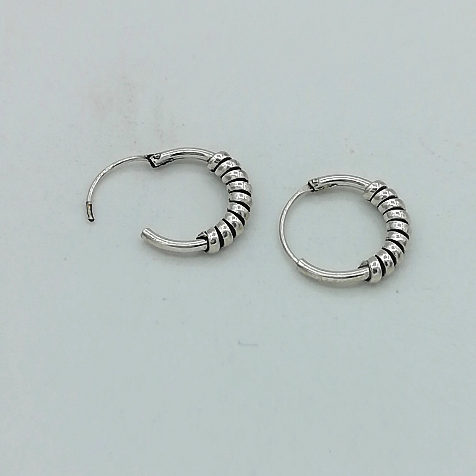 Silver Bali Hoops 12 Mm Silver Hoops Twisted Wire Hoops - Etsy