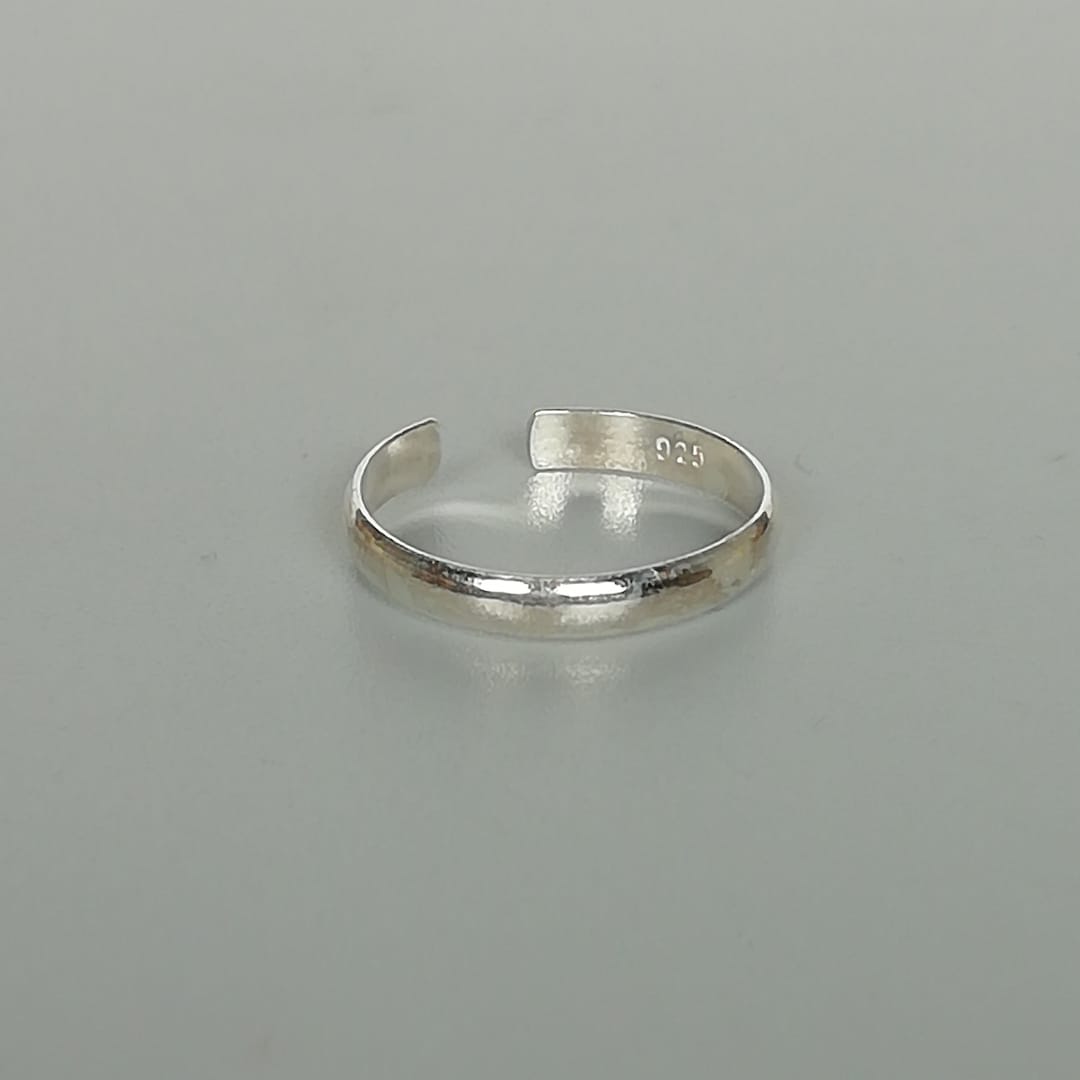 Sterling Silver Thin Toe Ring | Silver Toe Band | Free Size Toe Band ...