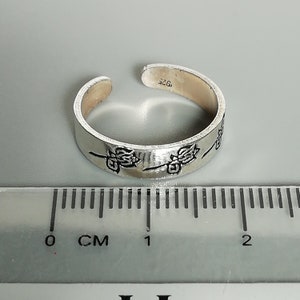 Sterling Silver Flower Toe Ring | Silver Body Jewelry | Boho Toe Ring ...