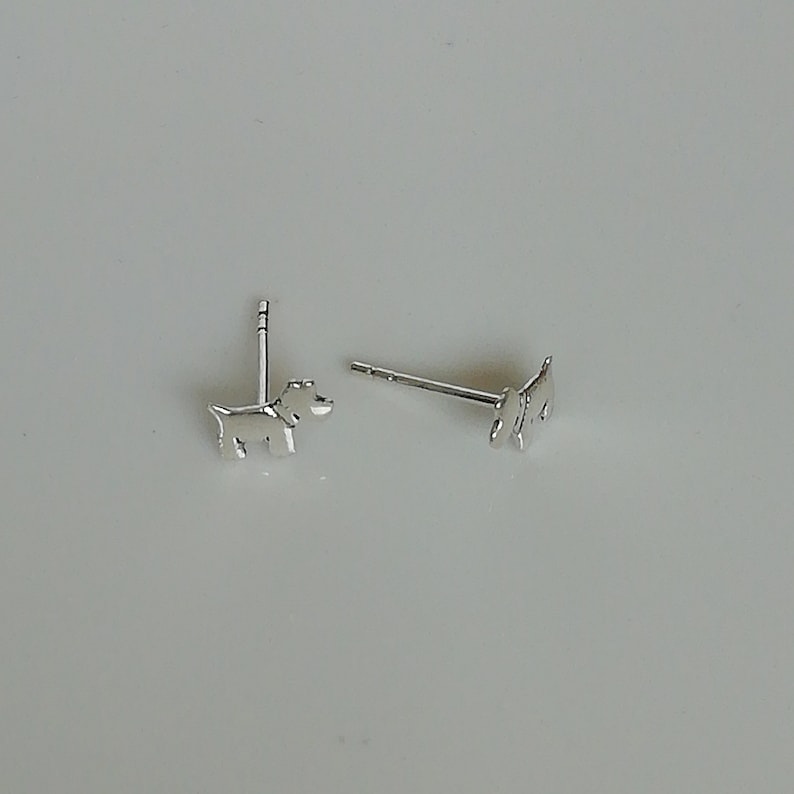 Dog Ear Studs Tiny Dog Earrings Delicate Studs Animal - Etsy