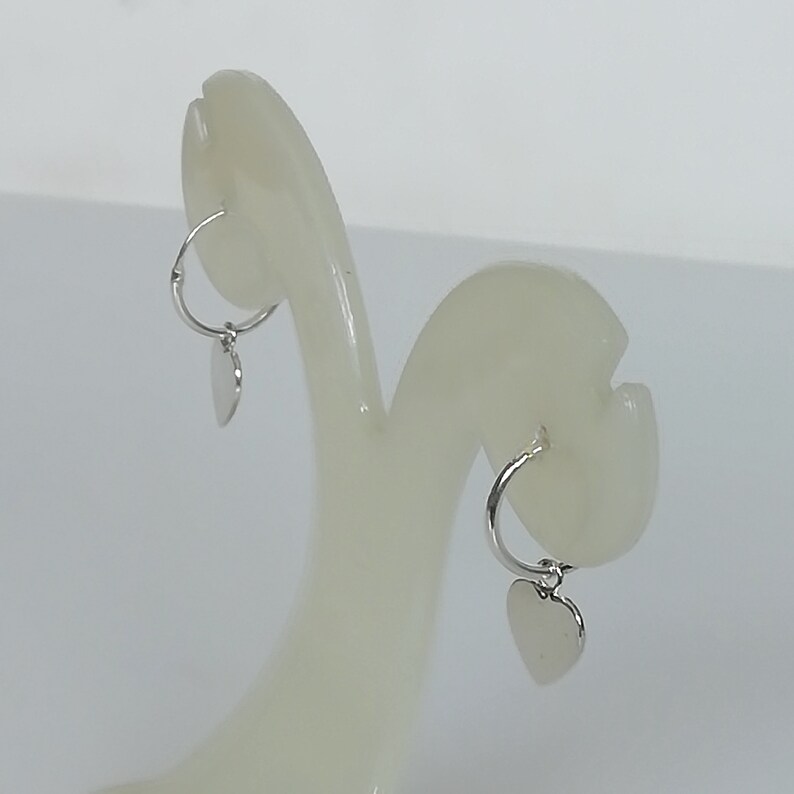Silver Heart Charm Hoops | Tiny Silver Heart for Jewelry Making | 12 Mm ...