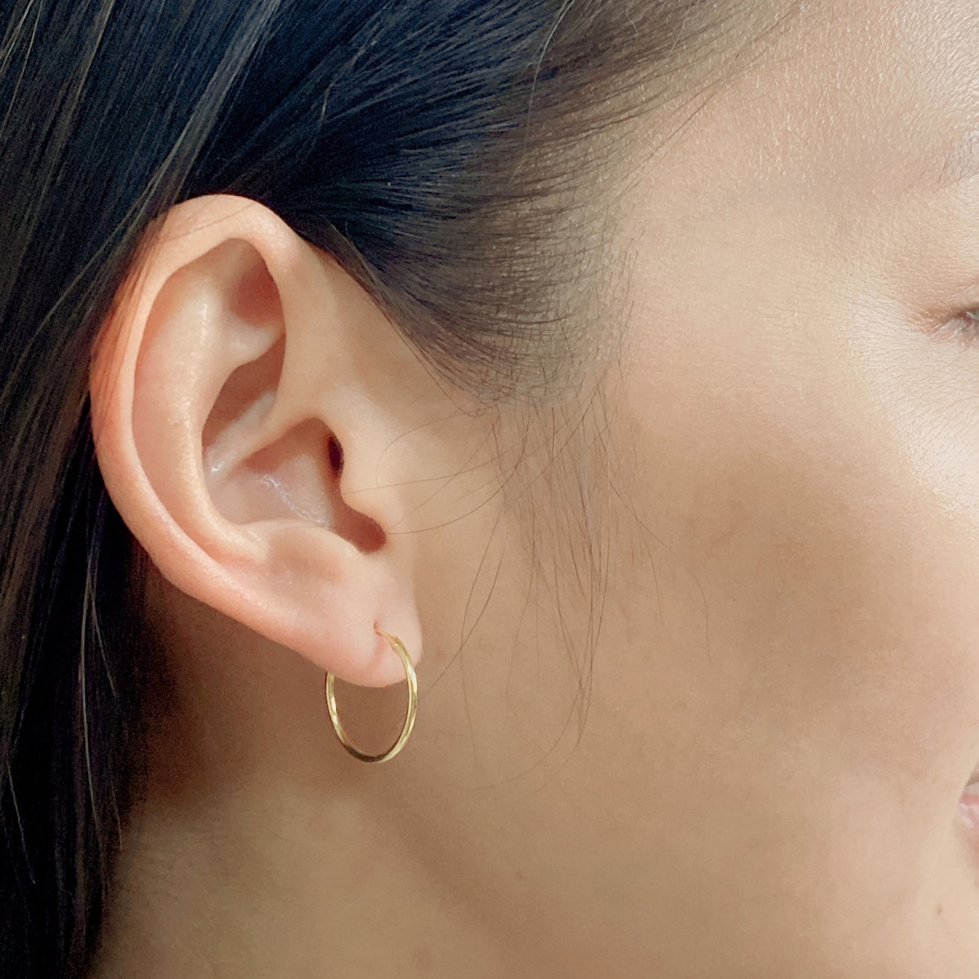 Gold Hoop Earrings | 16mm Gold Dipped Hoops | Endless Ear Hoops ...