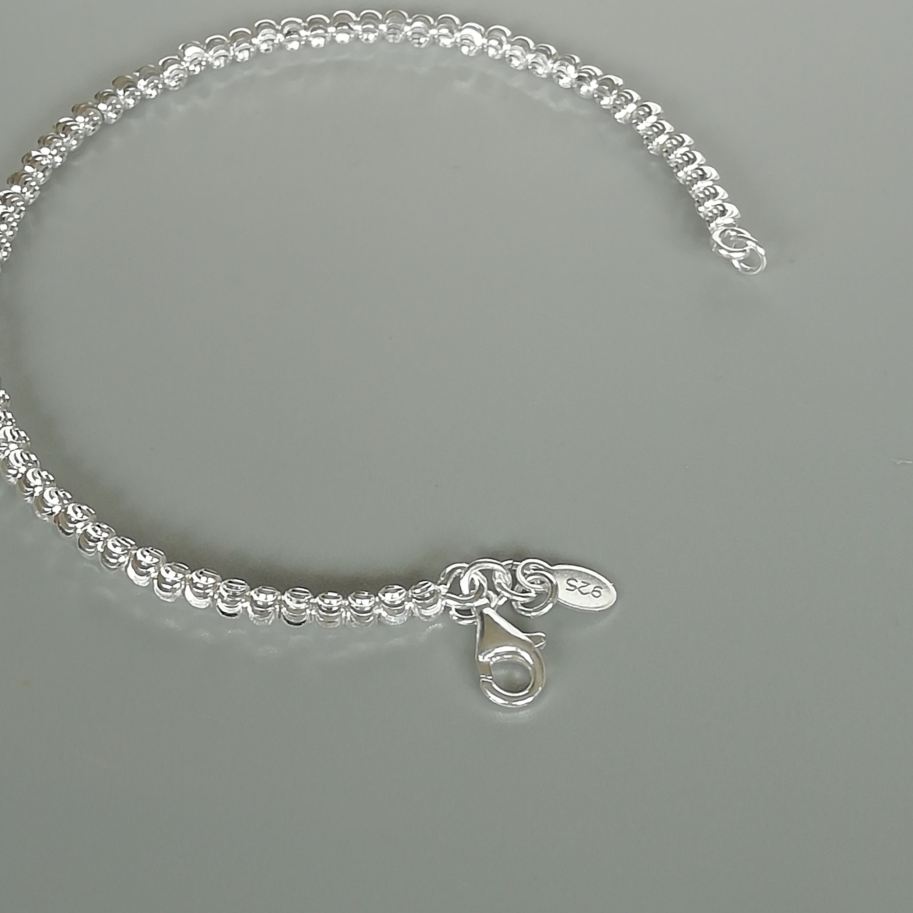 Sterling silver beads bangle Laser cut balls bracelet | Etsy