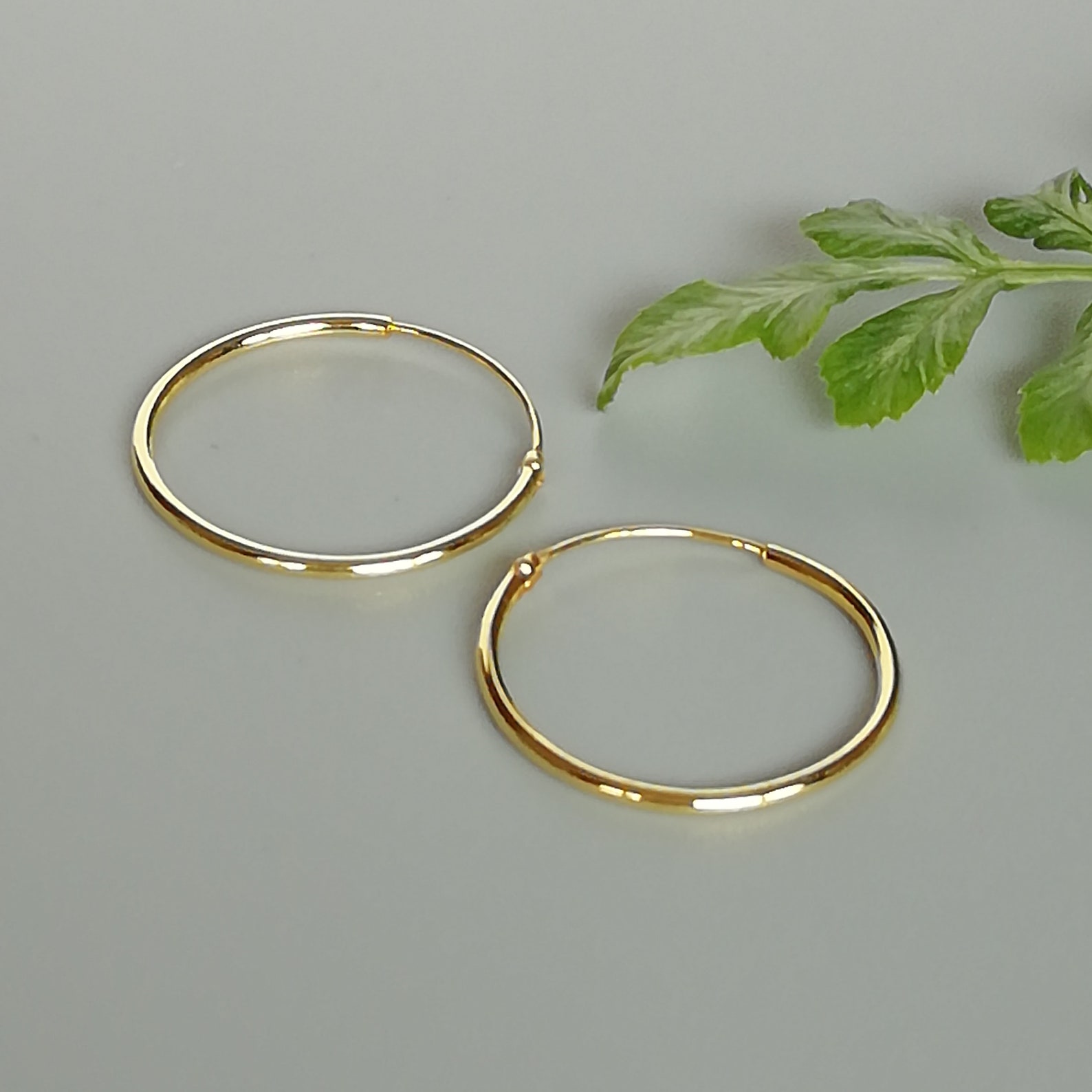 Gold Hoop Earrings | 16mm Gold Dipped Hoops | Endless Ear Hoops ...