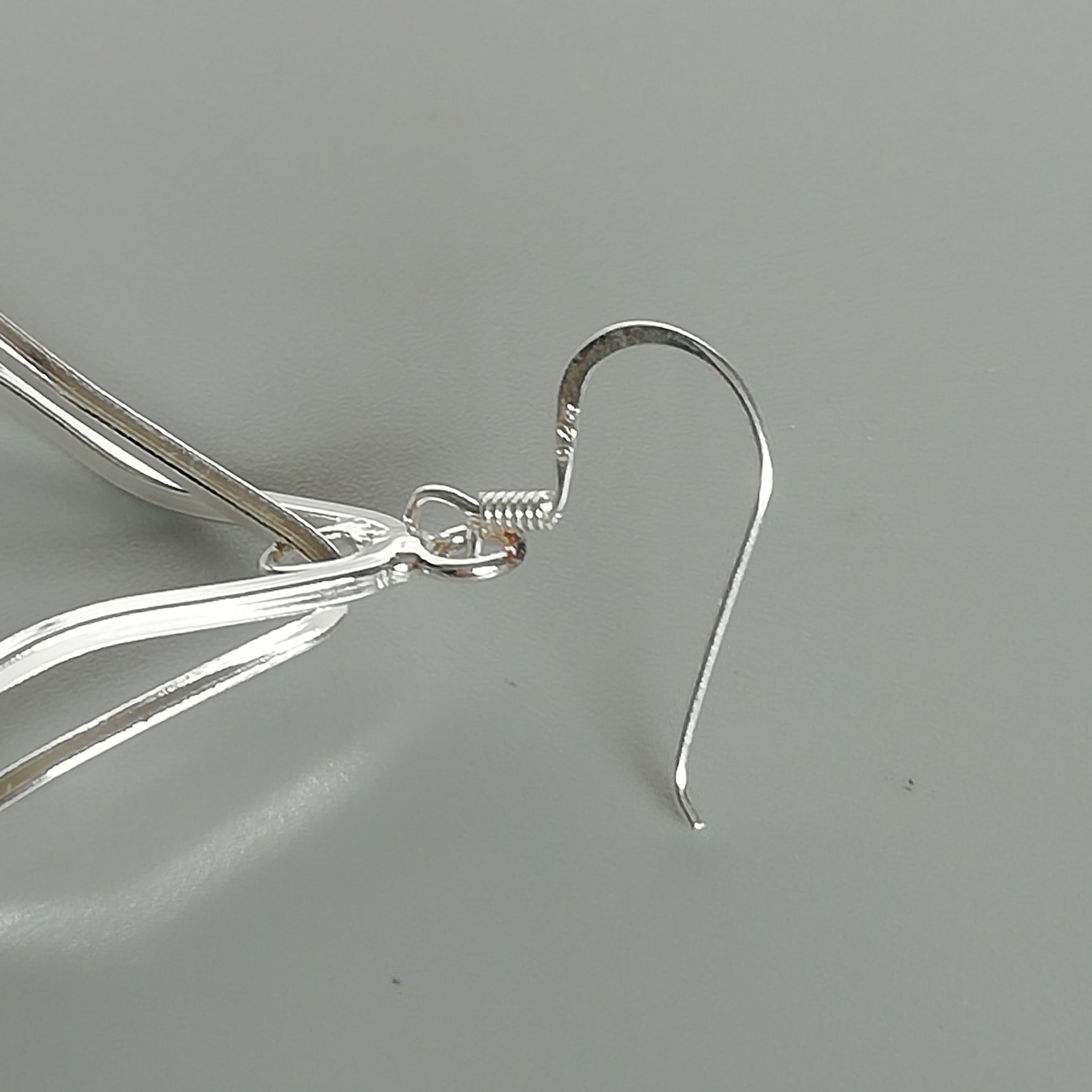 Sterling Silver Rhombus Ear Danglers | Wavy Rhombus Earring | 925 ...