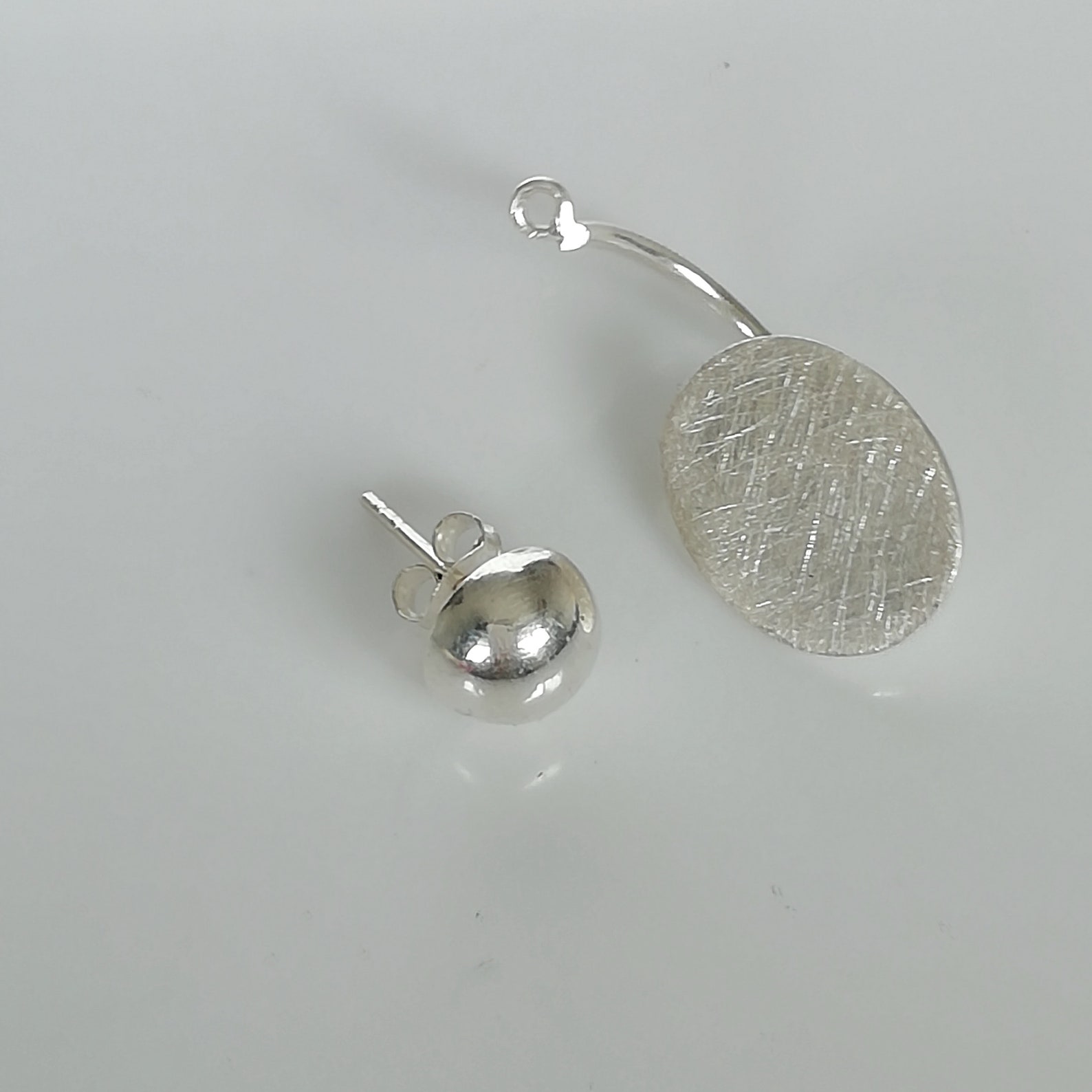 Ear Jacket Silver Ear Jacket Oval Ear Jacket Bohemian - Etsy