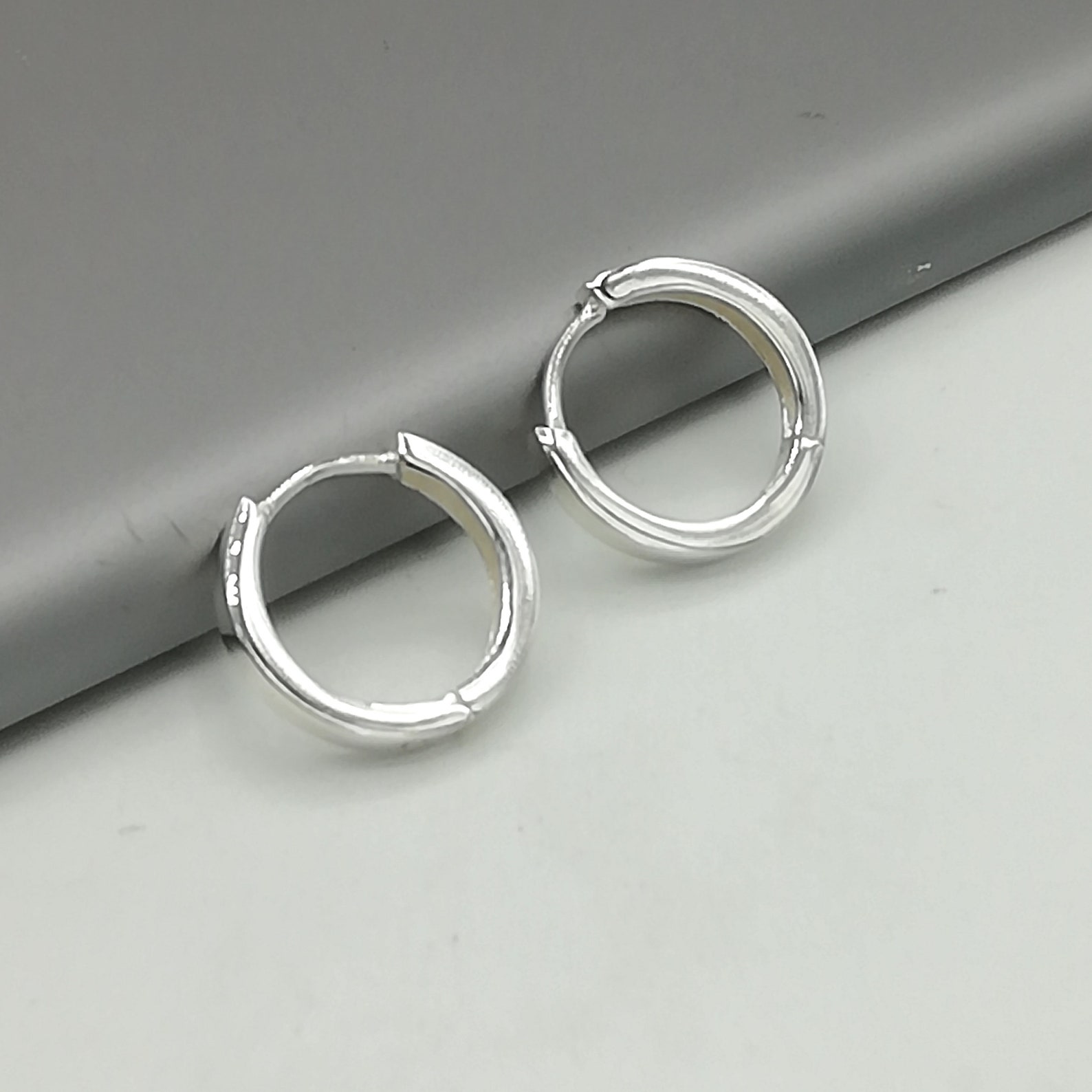 16mm Silver Hoops | Band Hoops | Hinged Hoops | Silver Jewelry ...