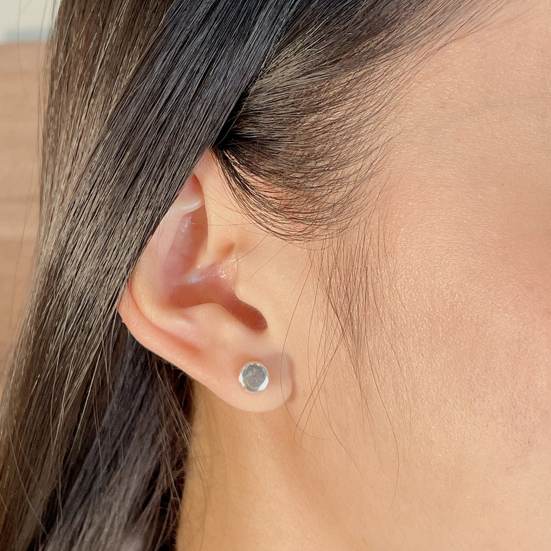 Round Silver Ear Studs | Dot Ear Studs | Sterling Silver Earrings ...