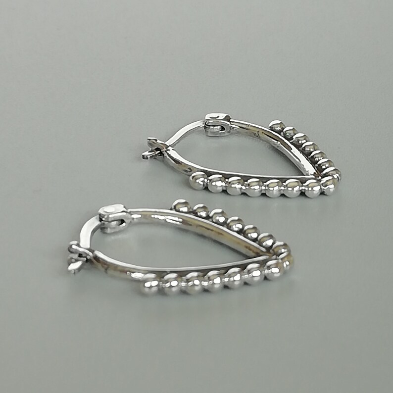Sterling Silver Indian Hoops Tear Drop Shape Hoop Dots - Etsy