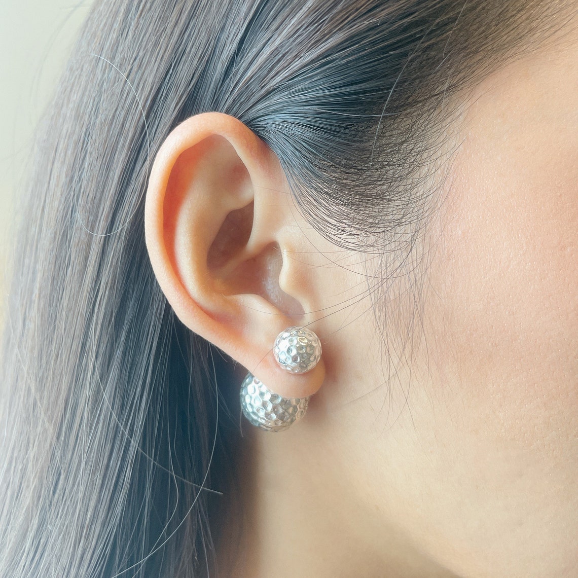 Double Sided Sterling Silver Ball Studs Stunning Silver Ear | Etsy