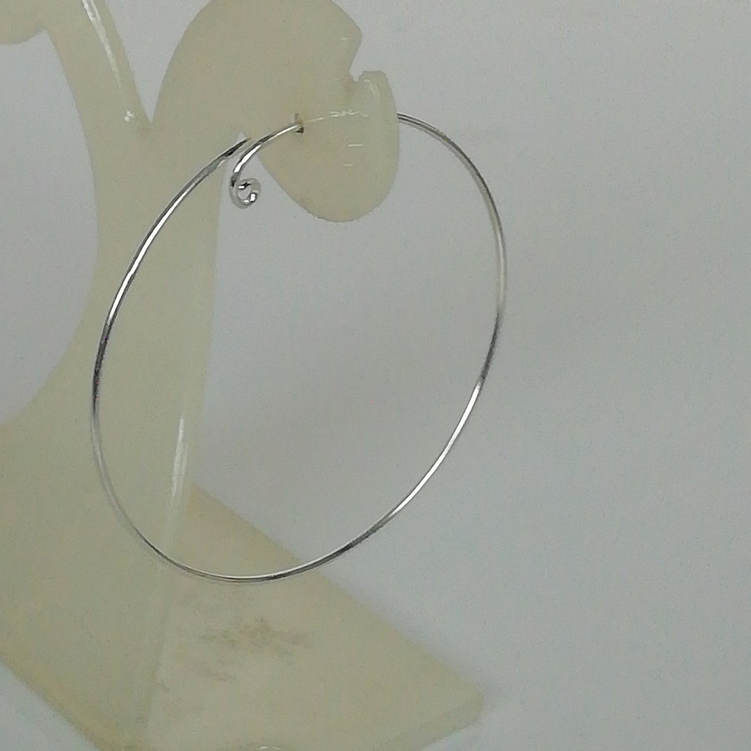 Large Silver Hoops | 50 Mm Hoop Earrings | Silver Jewelry | Minimalist ...