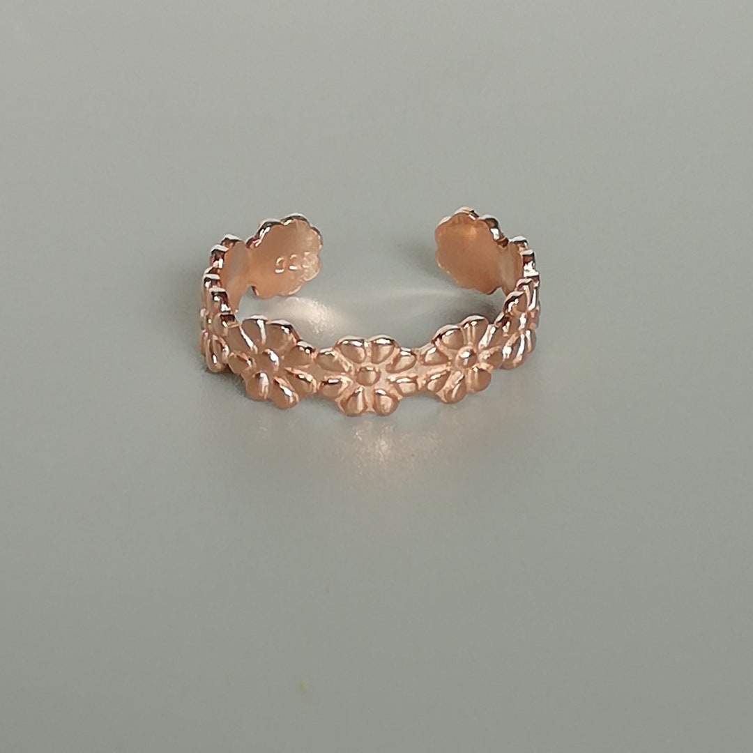 Daisy Flowers Toe Ring | Rose Gold Daisy Toe Ring | Feet Jewelry ...