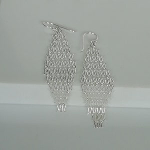 Silver Mesh Dangle Earring | Filigreed Earrings | Silver Jewelry ...