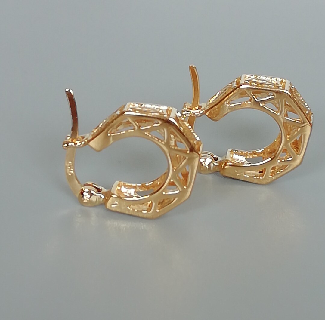 Filigree Gold Hoop Earrings | 16mm Gold Plated Hoops | Endless Ear ...