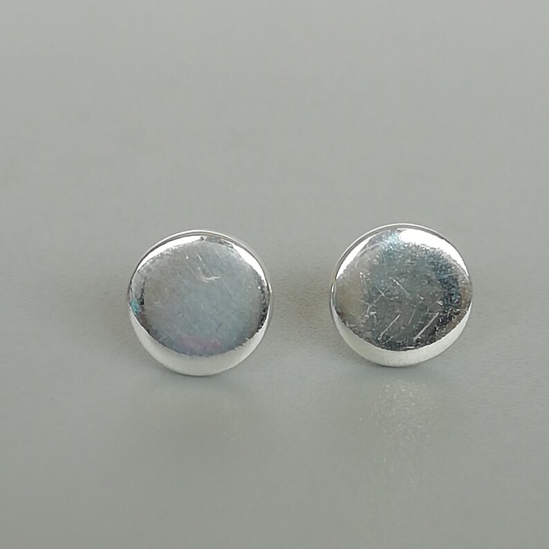 Oval Silver Ear Stud Two in One Silver Ear Studs Silver - Etsy