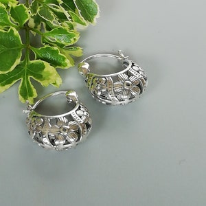 Sterling Silver Filigree Hoops Turkish Hoops Bohemian - Etsy