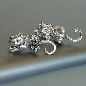 Sterling Silver Cat Ear Jacket | Double Side Cat Ear Cuff | Front Back ...