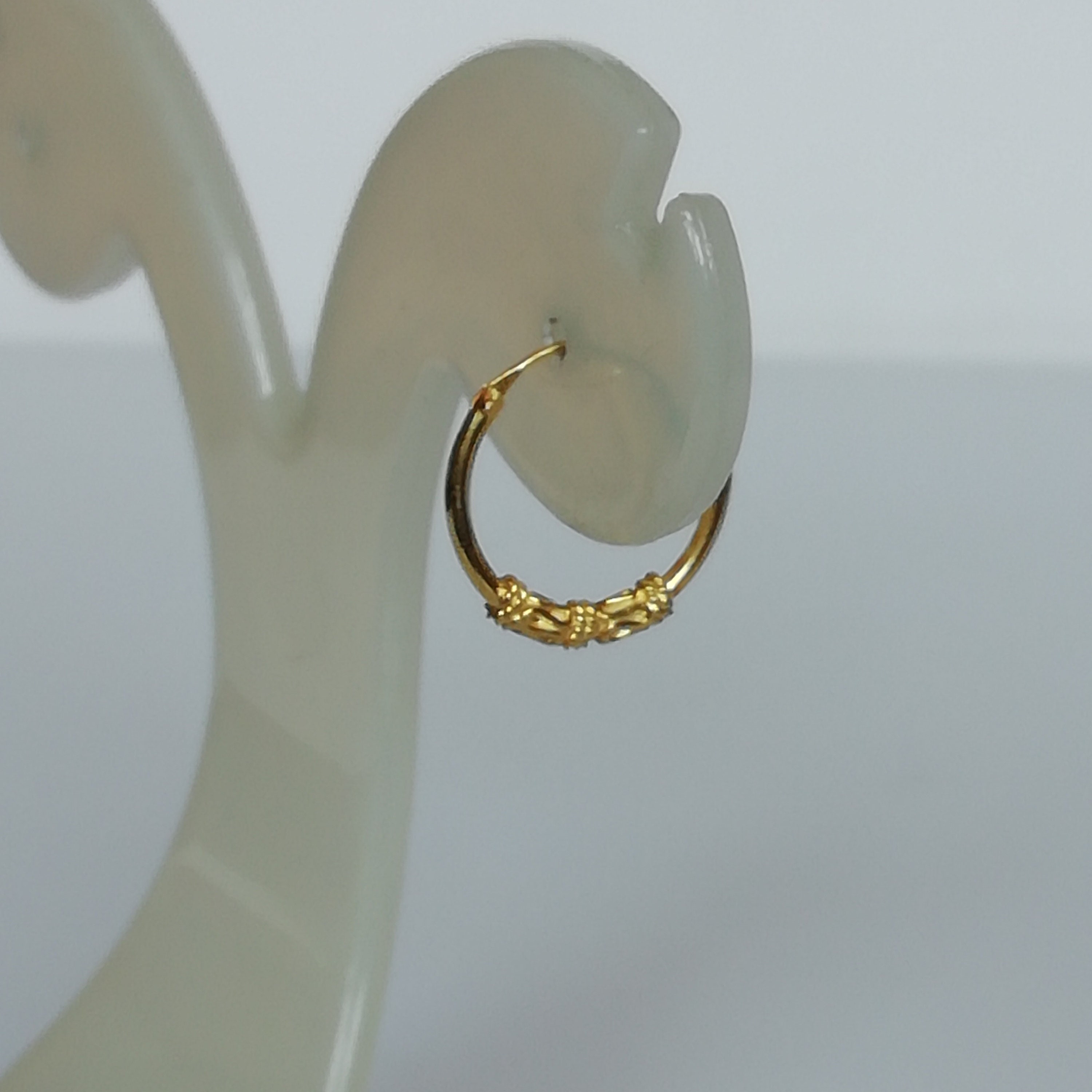 14 Mm Bali Hoops | Ethnic Gold Hoops | Gold Ear Hoops | Silver Wire ...