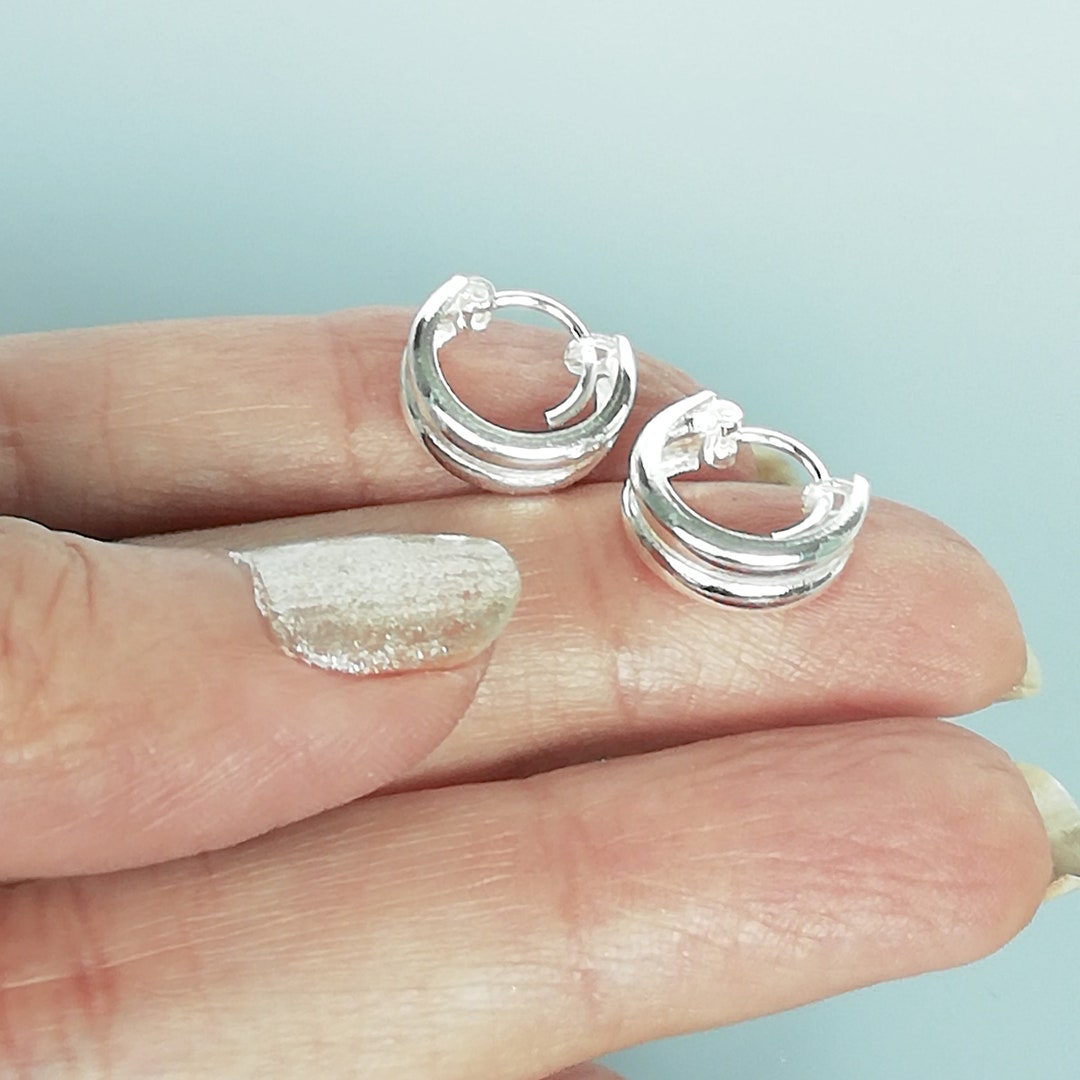 Tiny Silver Hoops | Huggie Hoops | Little Girl Hoops | Silver Jewelry ...