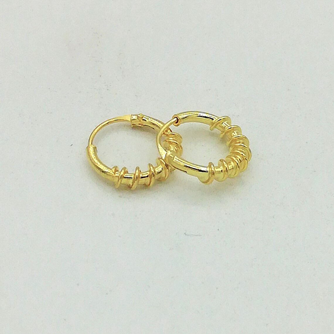 Small Gold Hoops 10 Mm Hoops Bali Gold Ear Hoops Twisted - Etsy