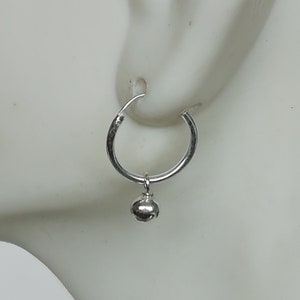 Silver Ball Hoops | Sterling Silver Hoops | 12 Mm Hoop | Dainty Hoops ...