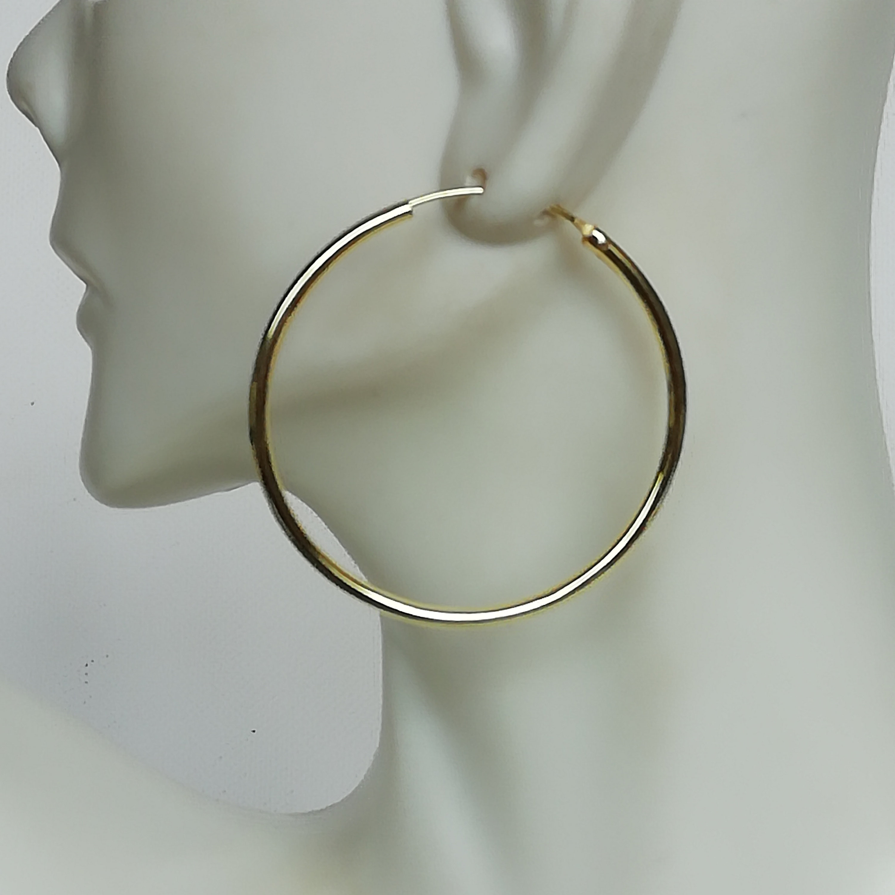 Gold Hoop Earrings 40 Mm Gold Plated Hoops 12 Gauge Gold - Etsy UK