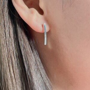 Curved Bar Ear Studs | Sterling Silver Studs | Silver Bar Earrings ...
