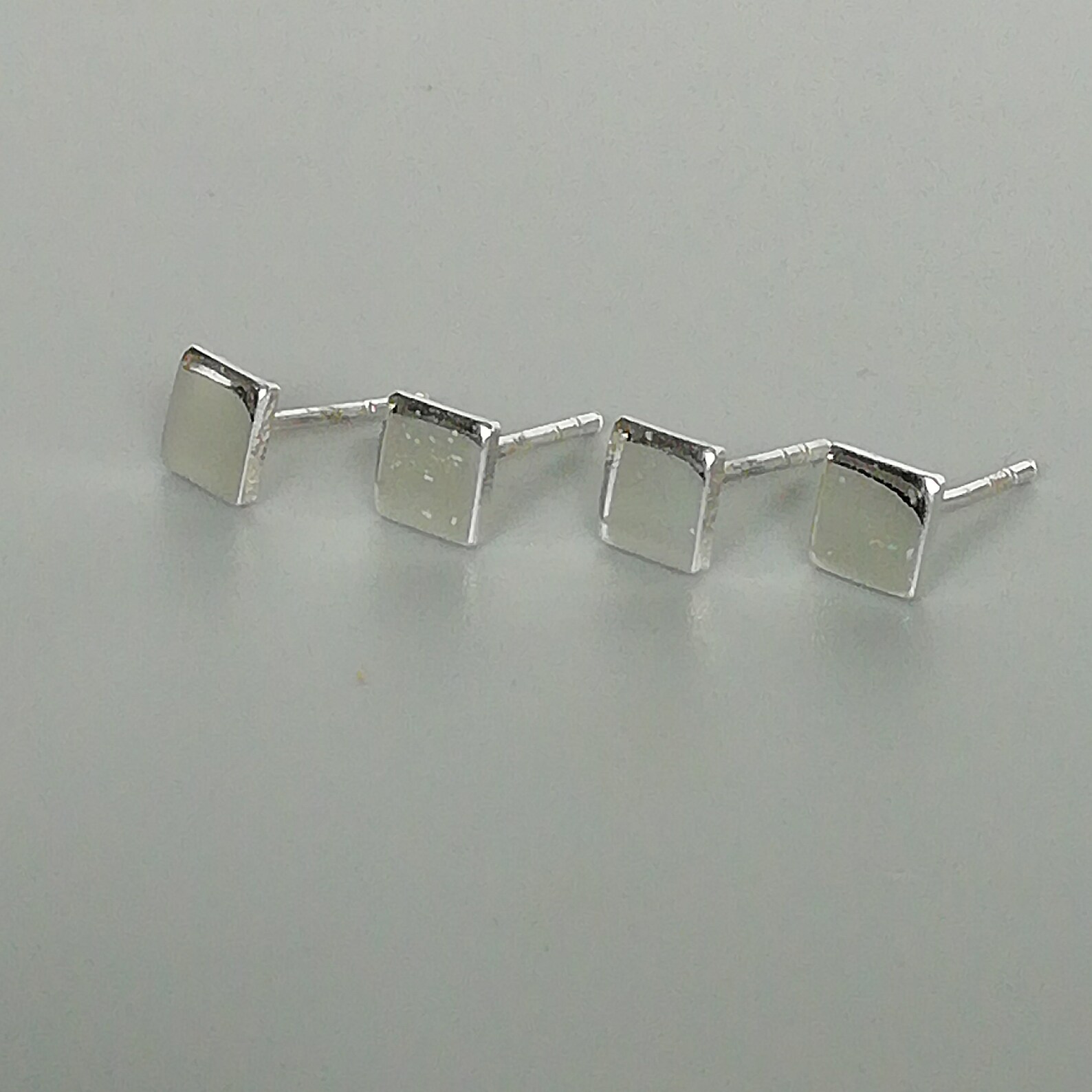 Sterling Silver Square Ear Studs Square Earrings Cartilage Studs ...