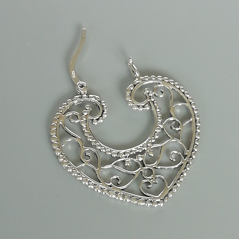 Sterling Silver Filigree Hoops Indian Hoops Bohemian Hoops | Etsy
