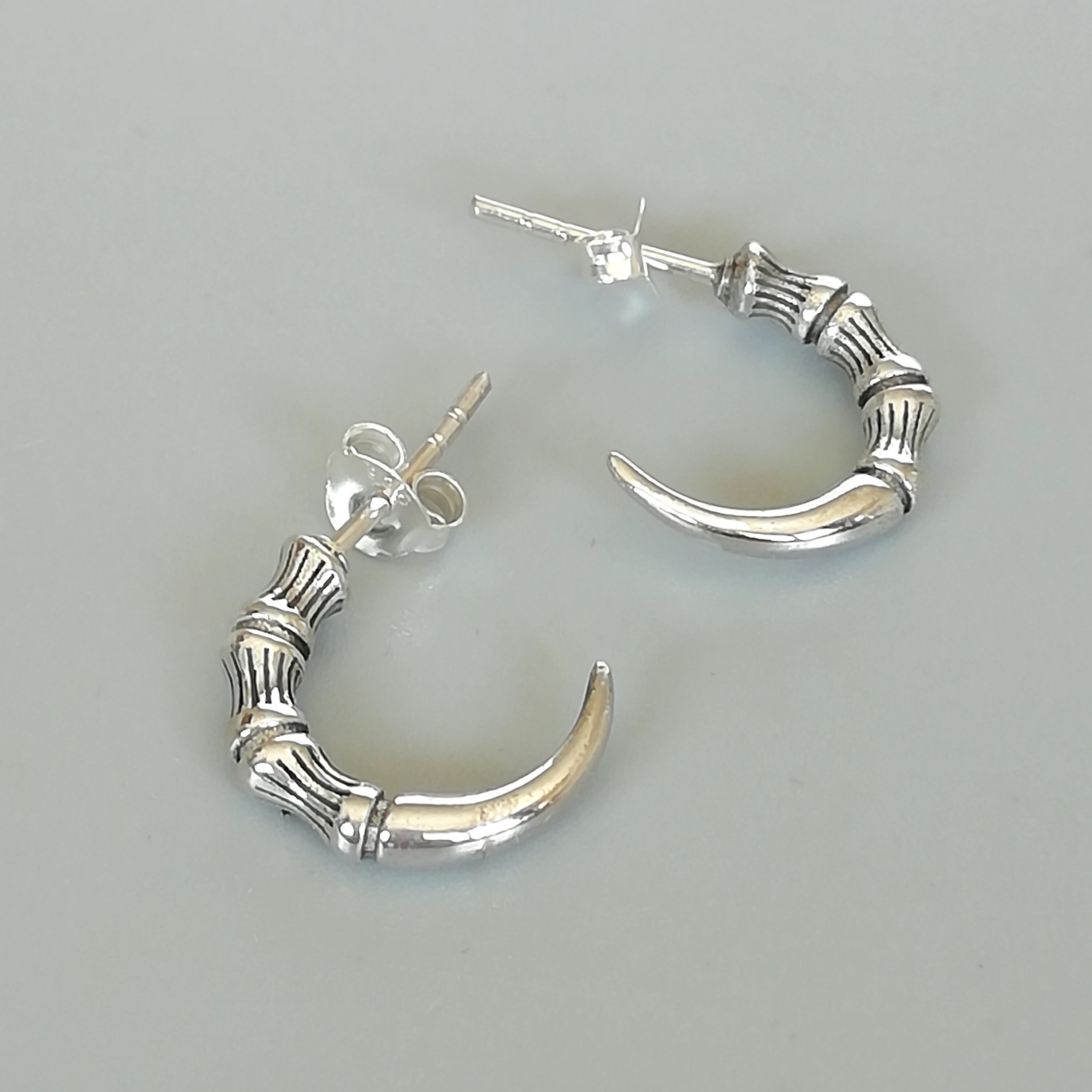 Silver Hoop Earring | Bone Hoops | Interrupted Hoops | Silver Jewelry ...