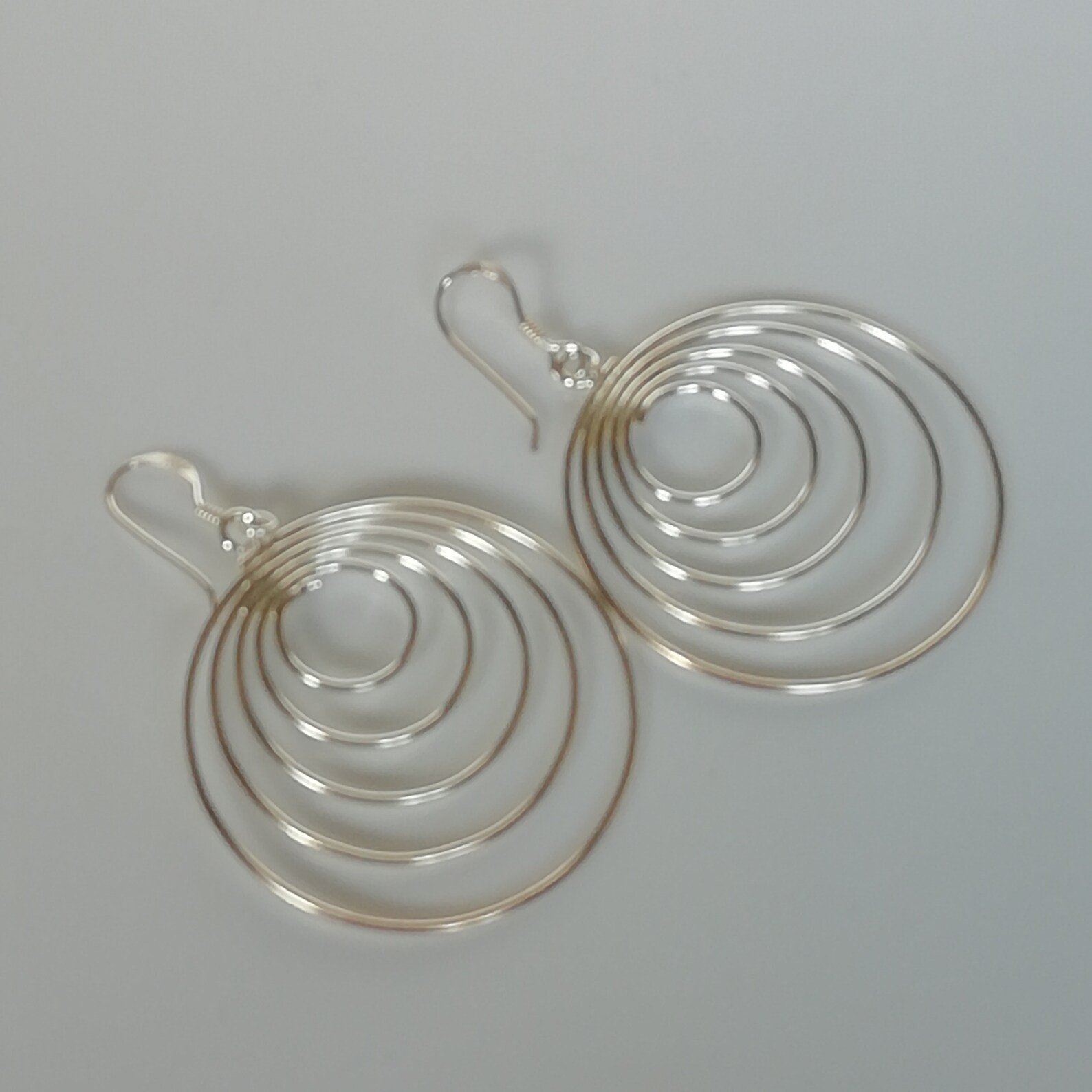 Spiral Ear Danglers Silver Circle Earrings Boho Earrings - Etsy