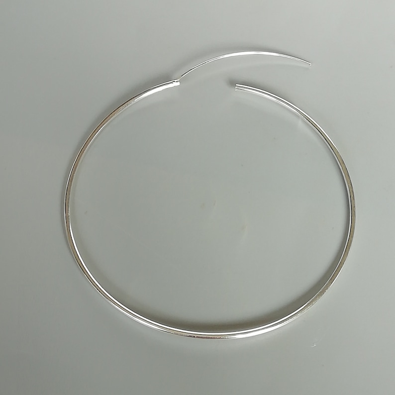 Large Sterling Silver Hoop Earrings | 90mm Endless Hoops | Minimalist ...