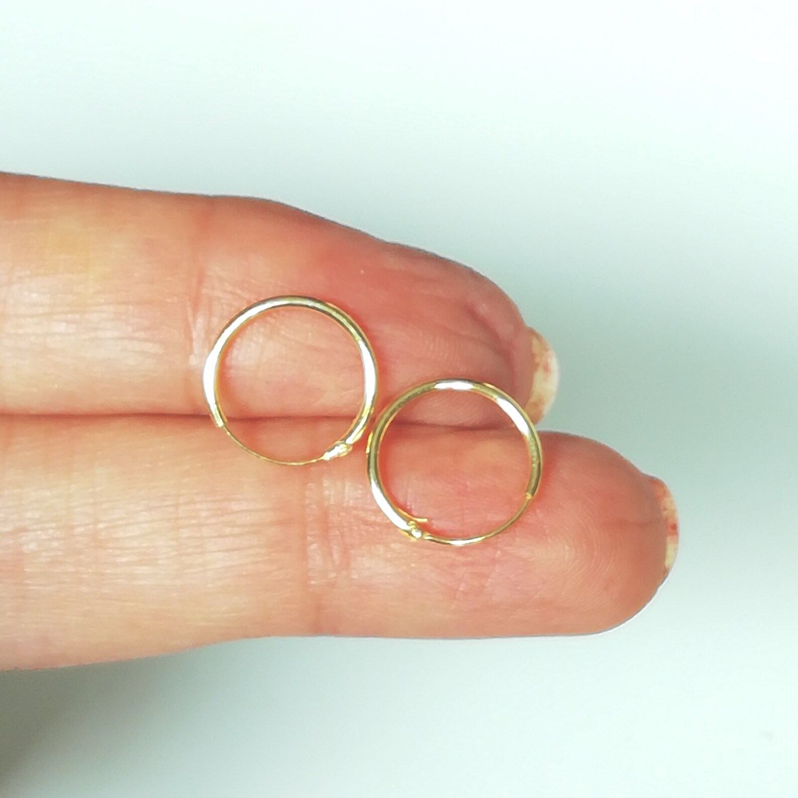 Small Gold Hoop Earrings 12mm Gold Dipped Hoops Silver | Etsy