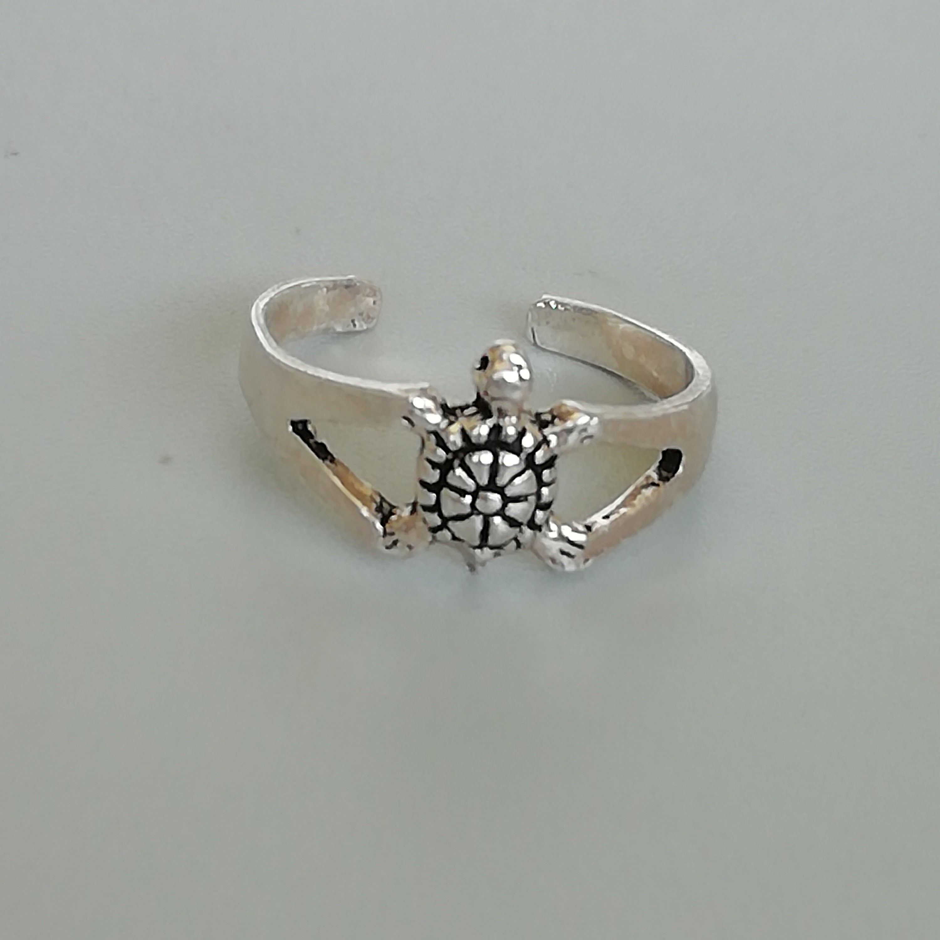 Turtle sterling silver toe ring Bohemian jewelry Body | Etsy